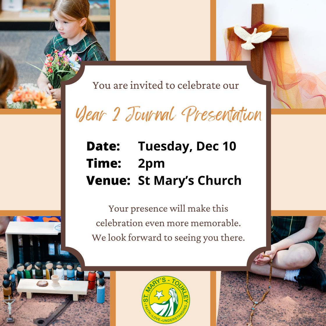 Year 2 Journal Presentation - St Mary's Toukley